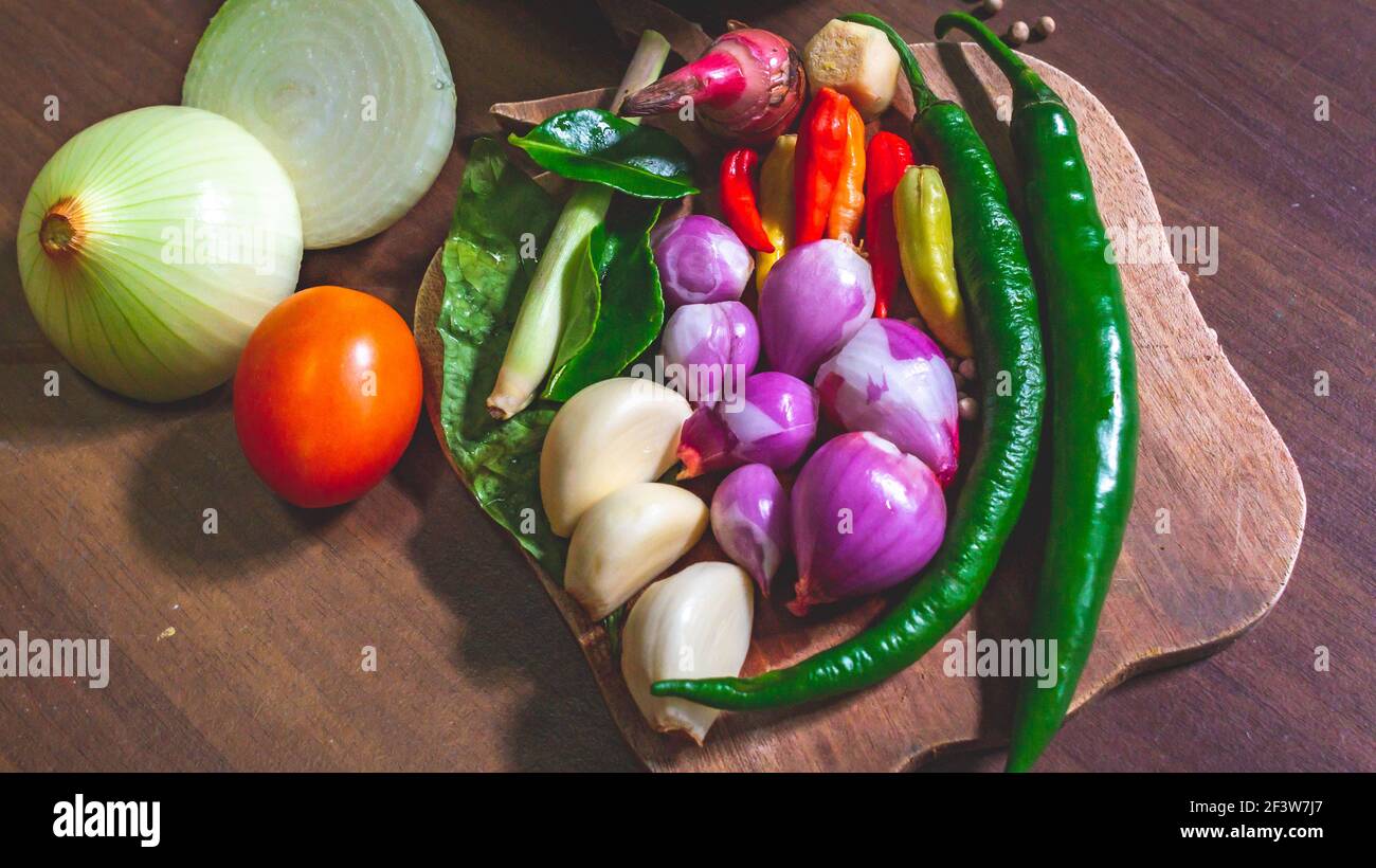 colorful asian spices. food and restaurant background Stock Photo - Alamy