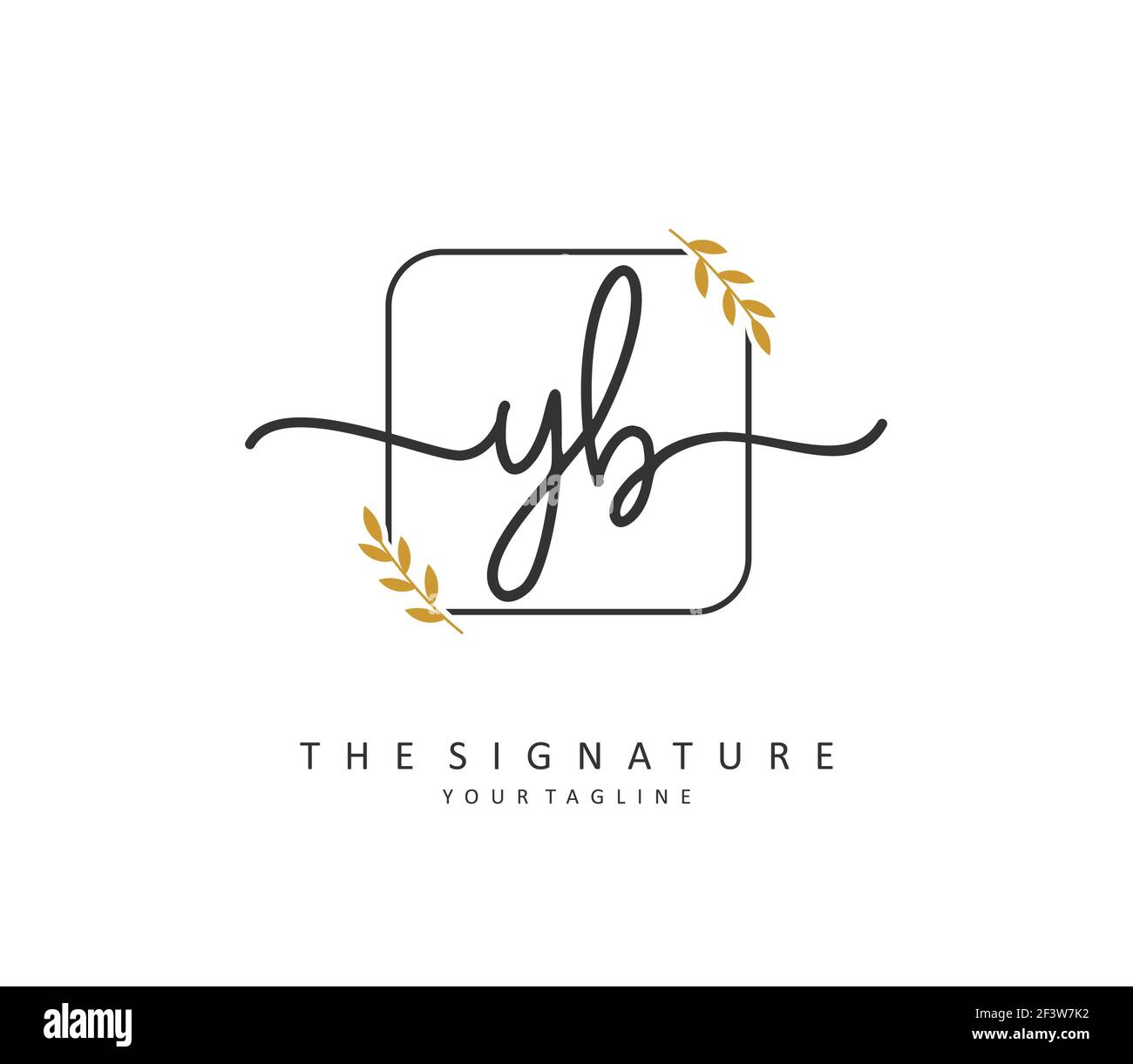 Y B YB Initial letter handwriting and signature logo. A concept ...