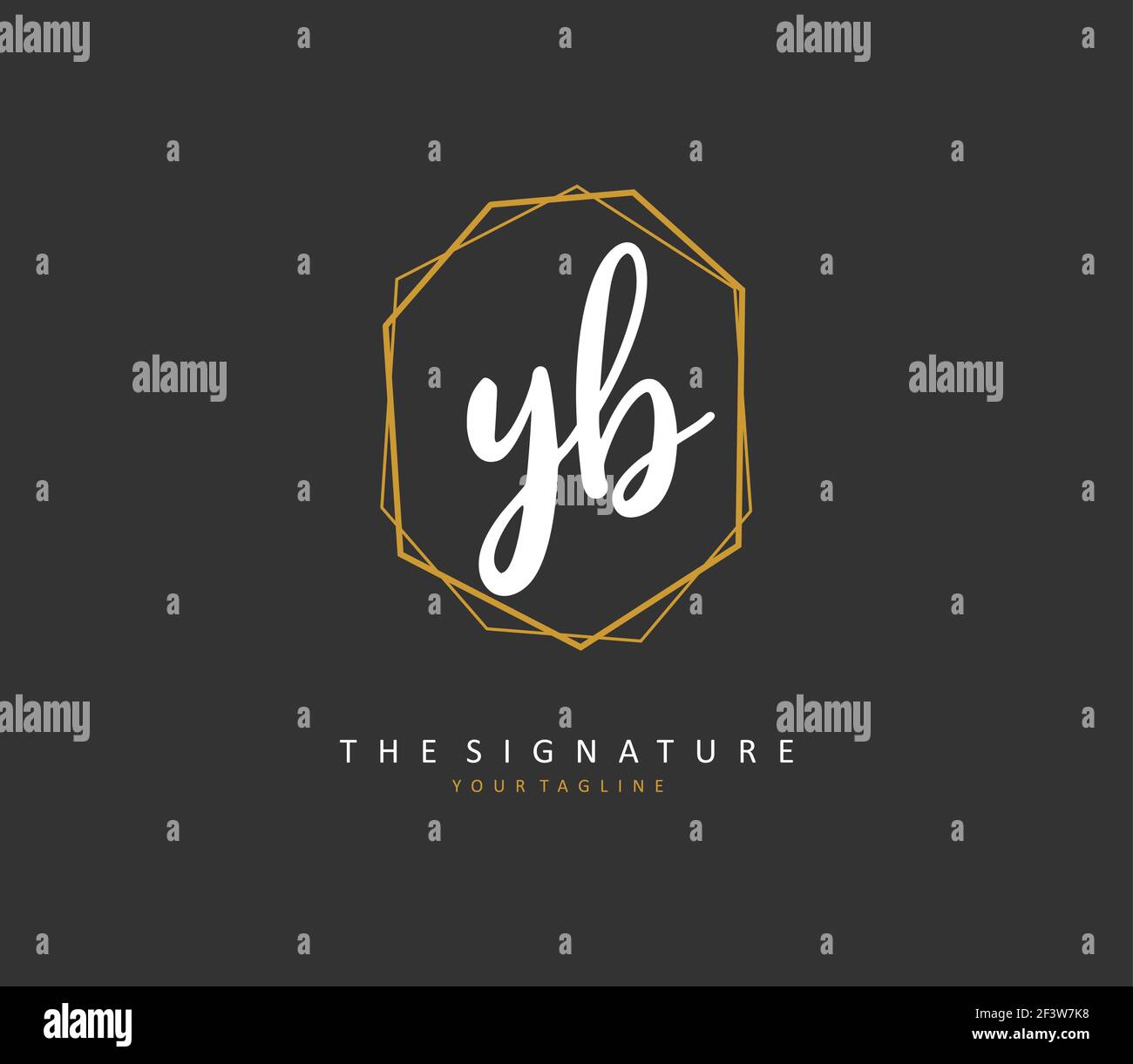 Y B YB Initial letter handwriting and signature logo. A concept ...