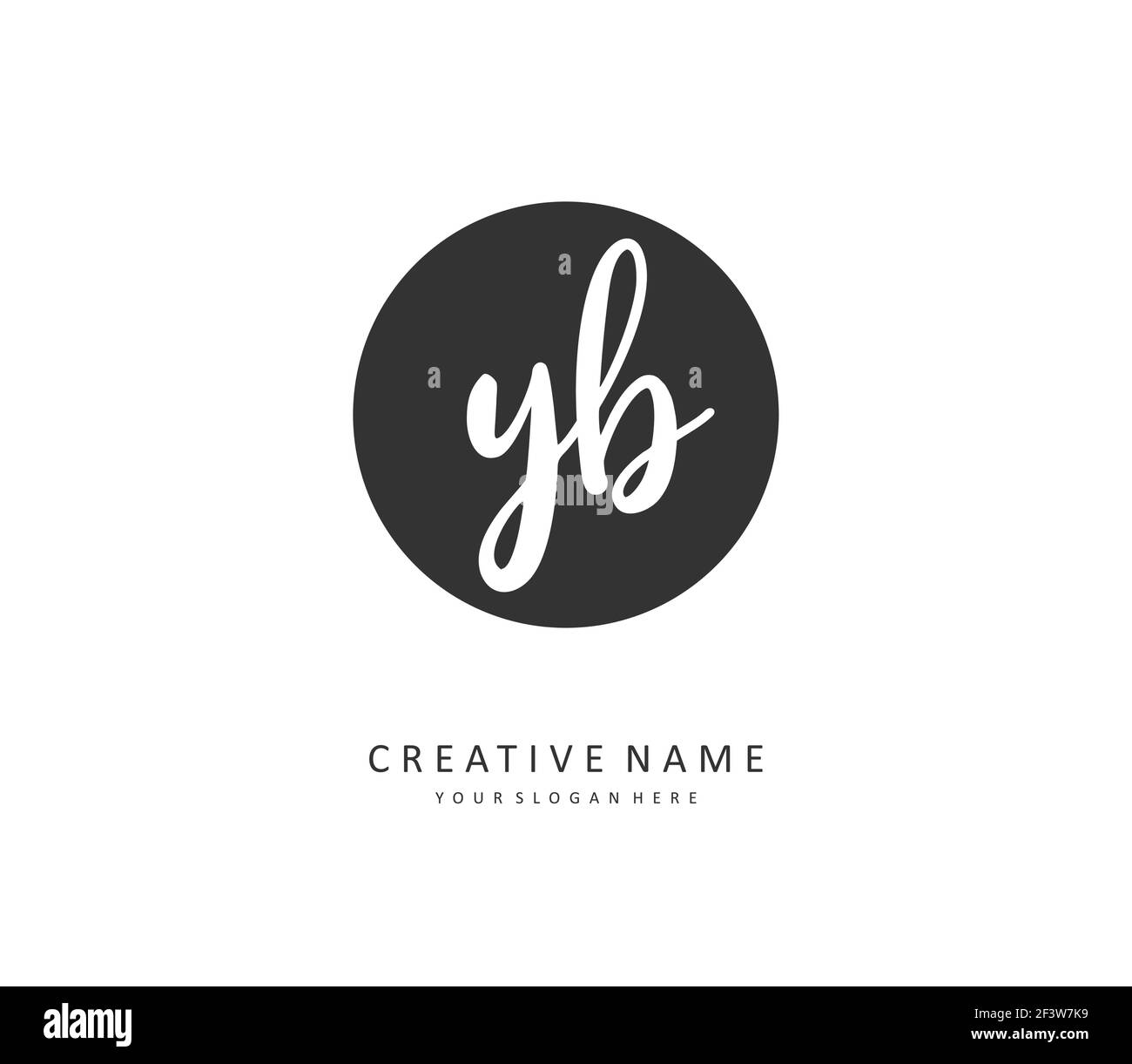 Y B YB Initial letter handwriting and signature logo. A concept ...