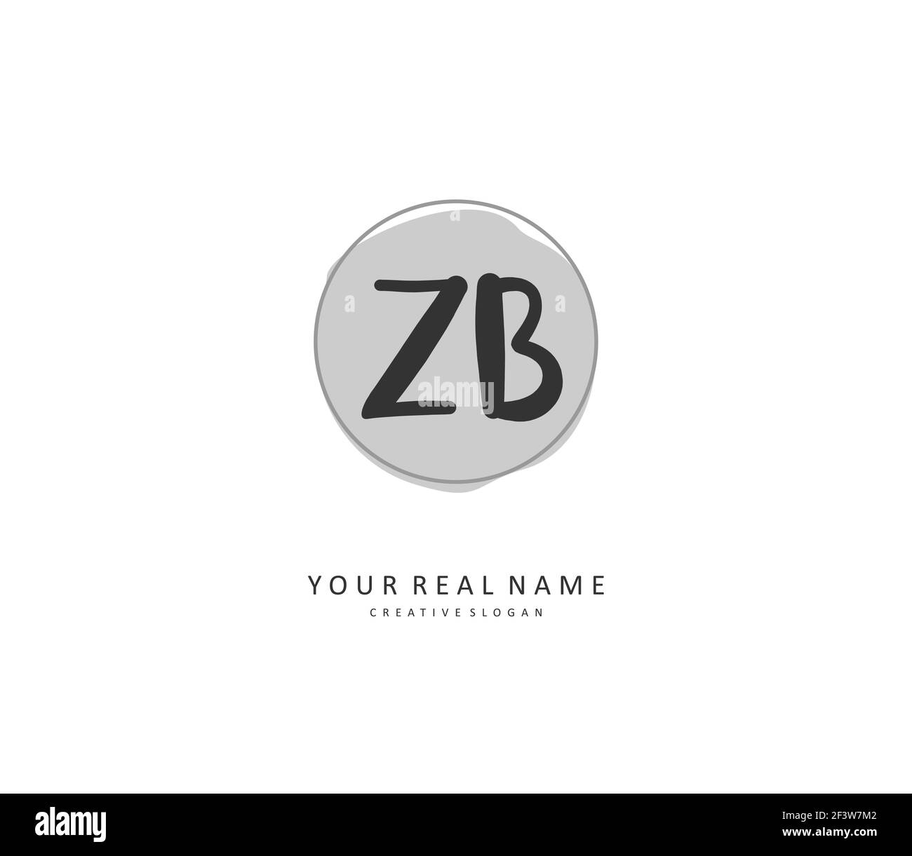 Z B ZB Initial letter handwriting and signature logo. A concept ...