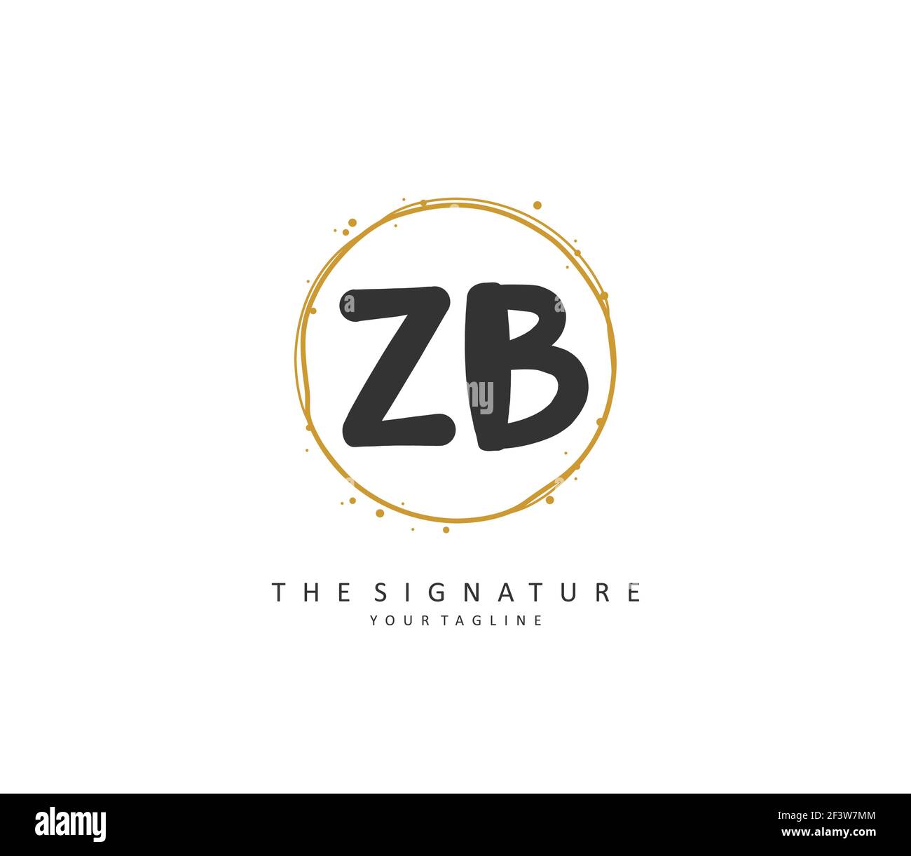 Z B ZB Initial letter handwriting and signature logo. A concept ...
