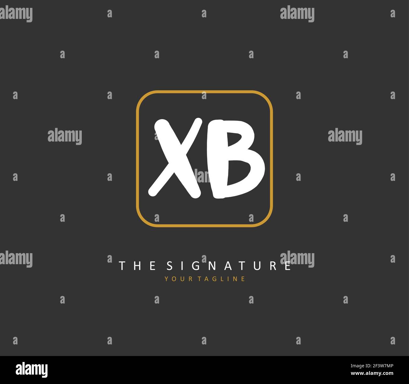 X B XB Initial letter handwriting and signature logo. A concept ...