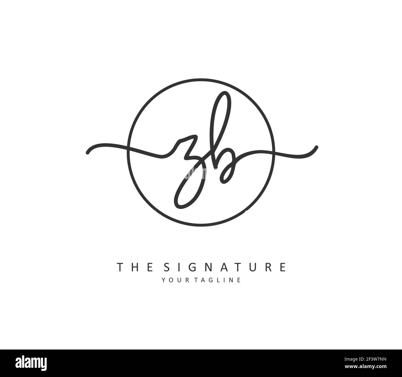 Z B ZB Initial letter handwriting and signature logo. A concept ...