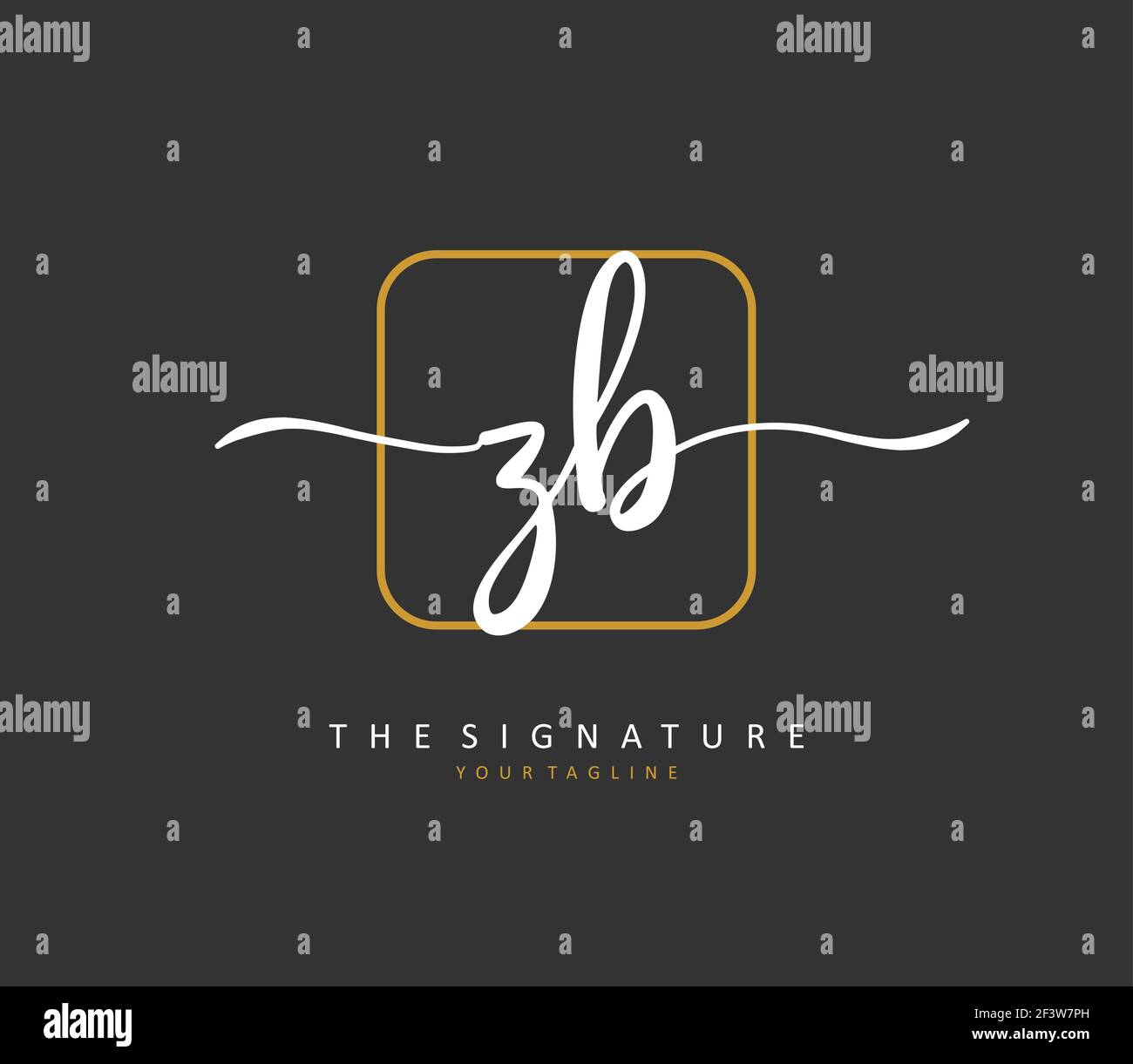 Z B ZB Initial letter handwriting and signature logo. A concept ...