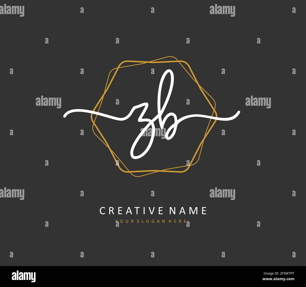 Z B ZB Initial letter handwriting and signature logo. A concept ...