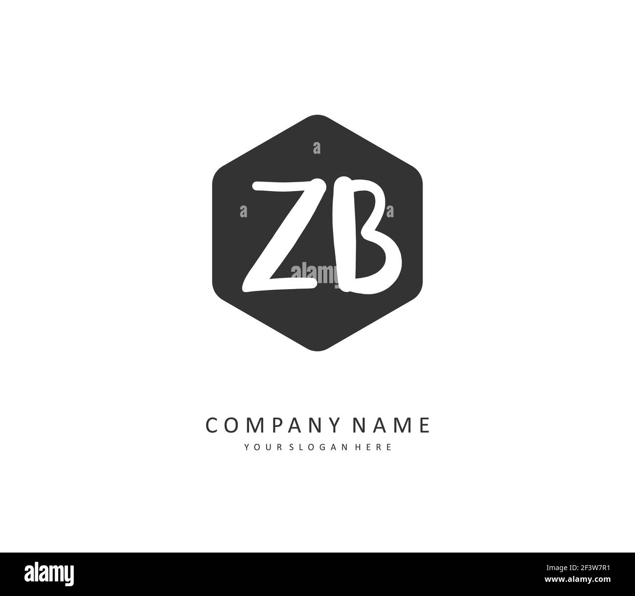 Z B ZB Initial letter handwriting and signature logo. A concept ...