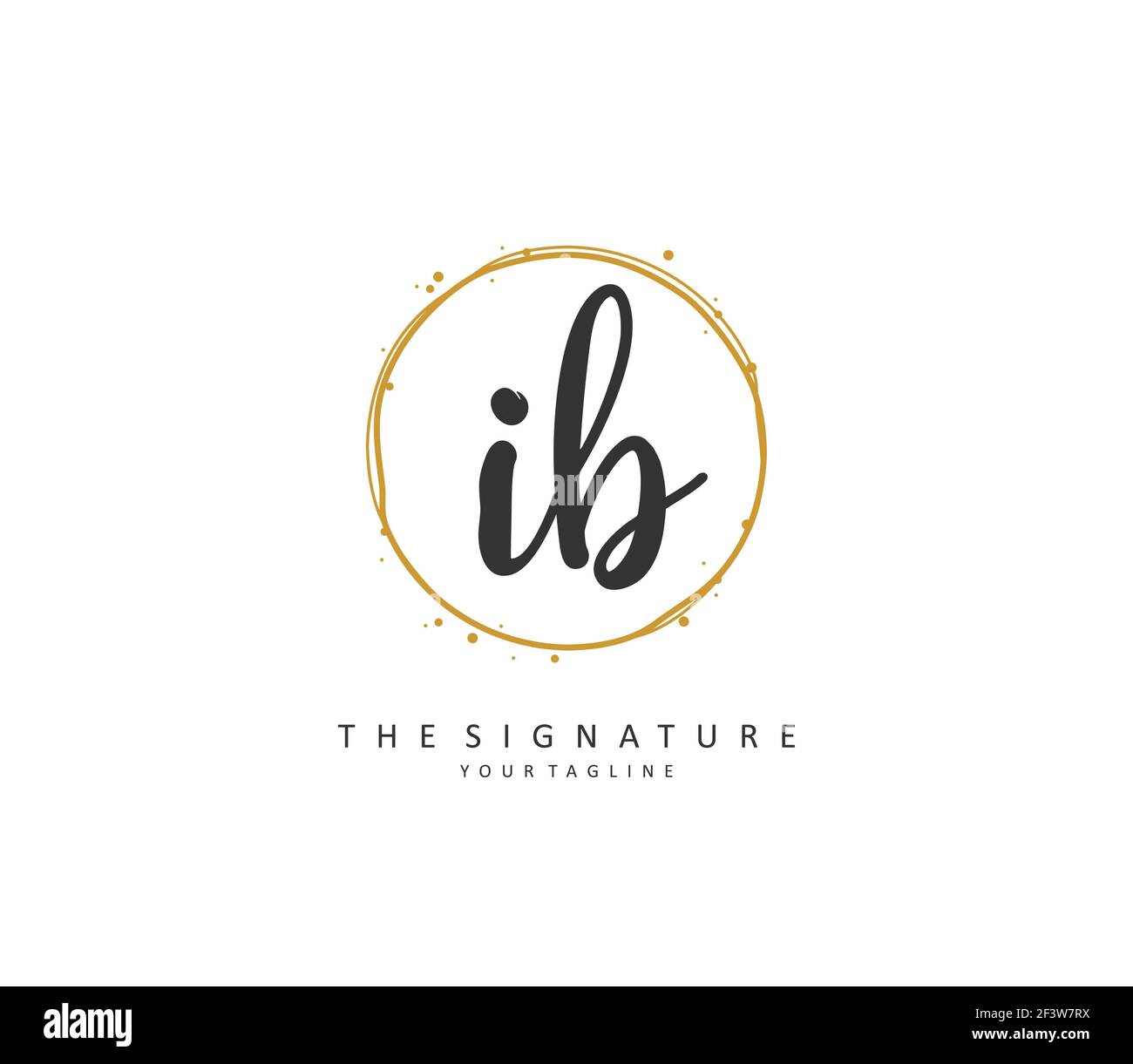 IB Initial letter handwriting and signature logo. A concept handwriting ...