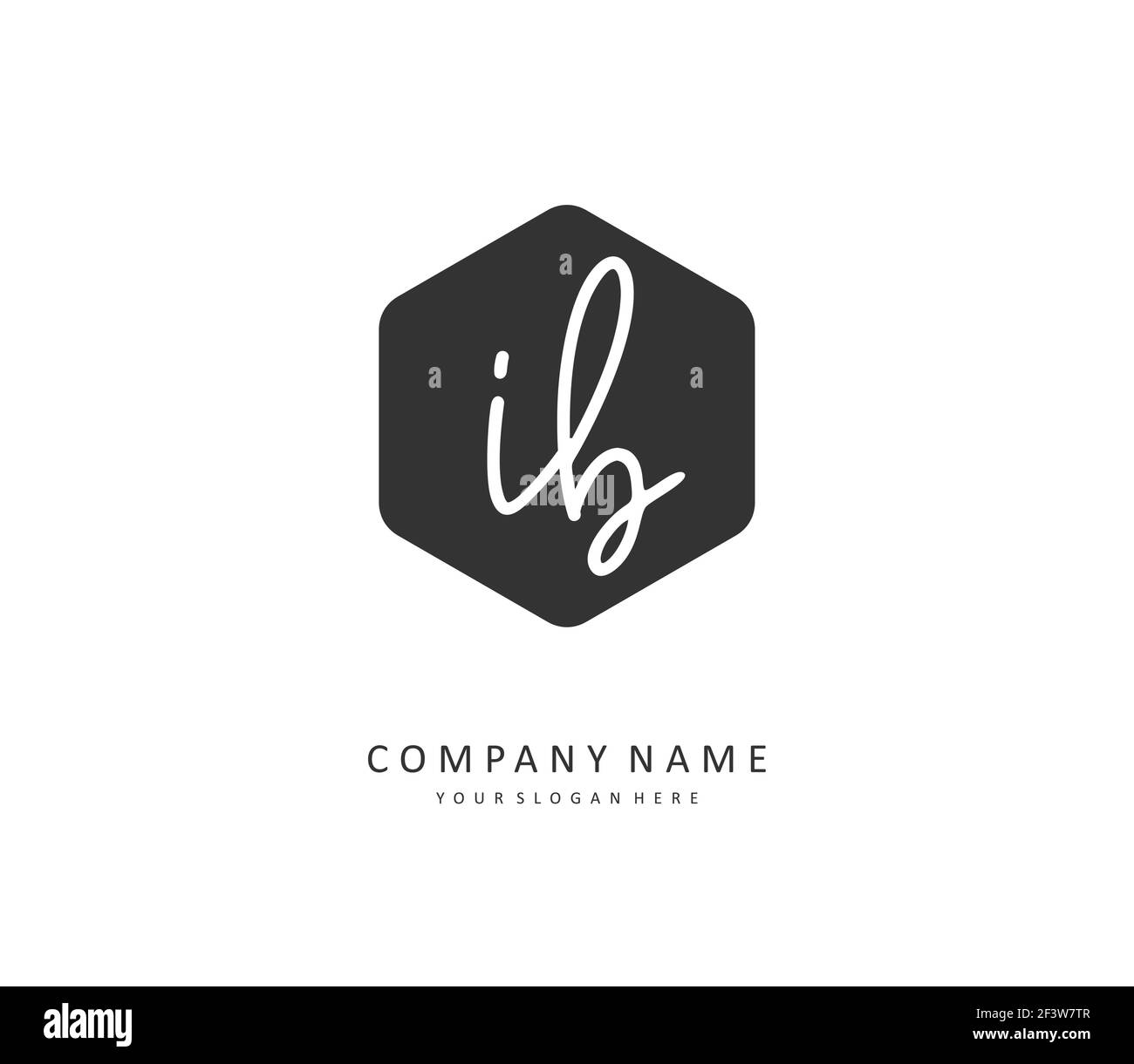 IB Initial letter handwriting and signature logo. A concept handwriting initial logo with ...