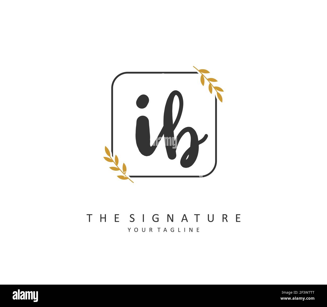 IB Initial letter handwriting and signature logo. A concept handwriting initial logo with ...