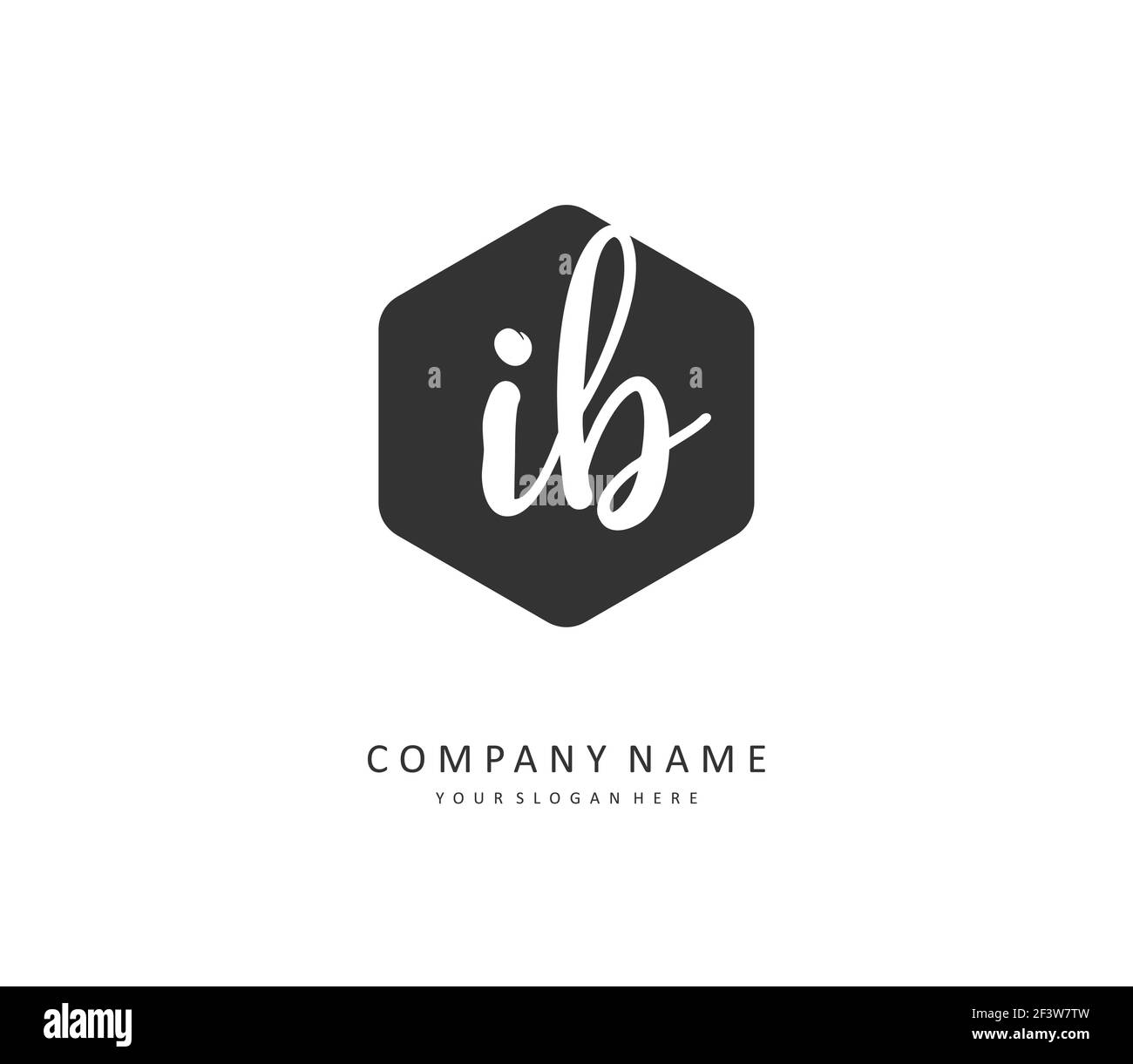 IB Initial letter handwriting and signature logo. A concept handwriting initial logo with ...