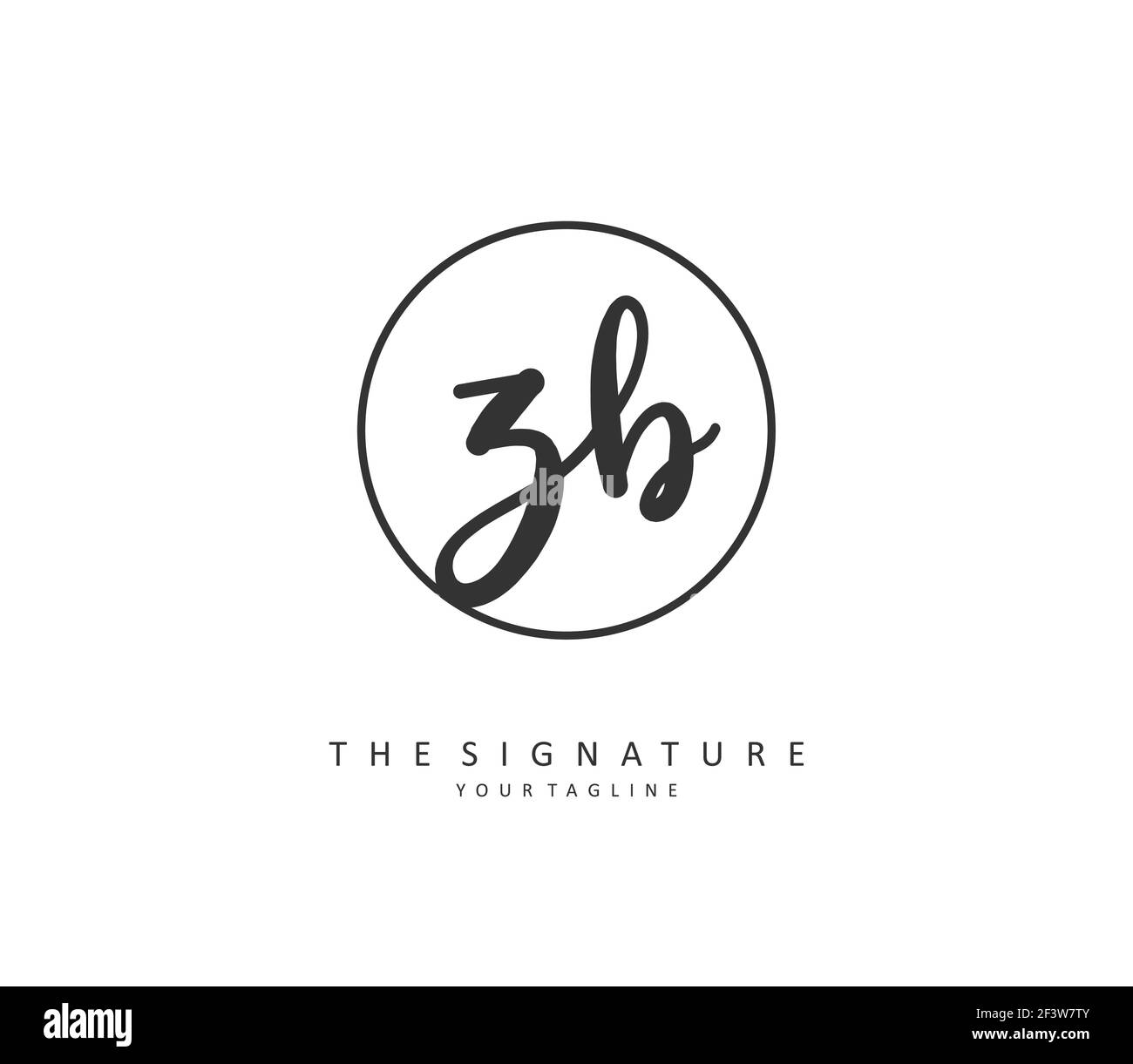 Z B ZB Initial letter handwriting and signature logo. A concept ...