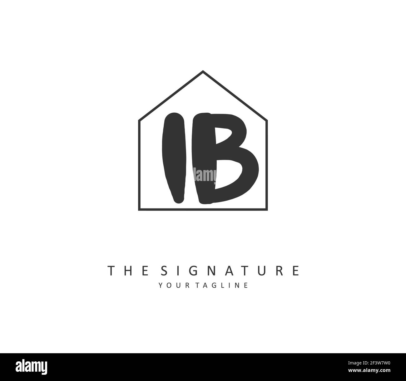 IB Initial letter handwriting and signature logo. A concept handwriting initial logo with ...