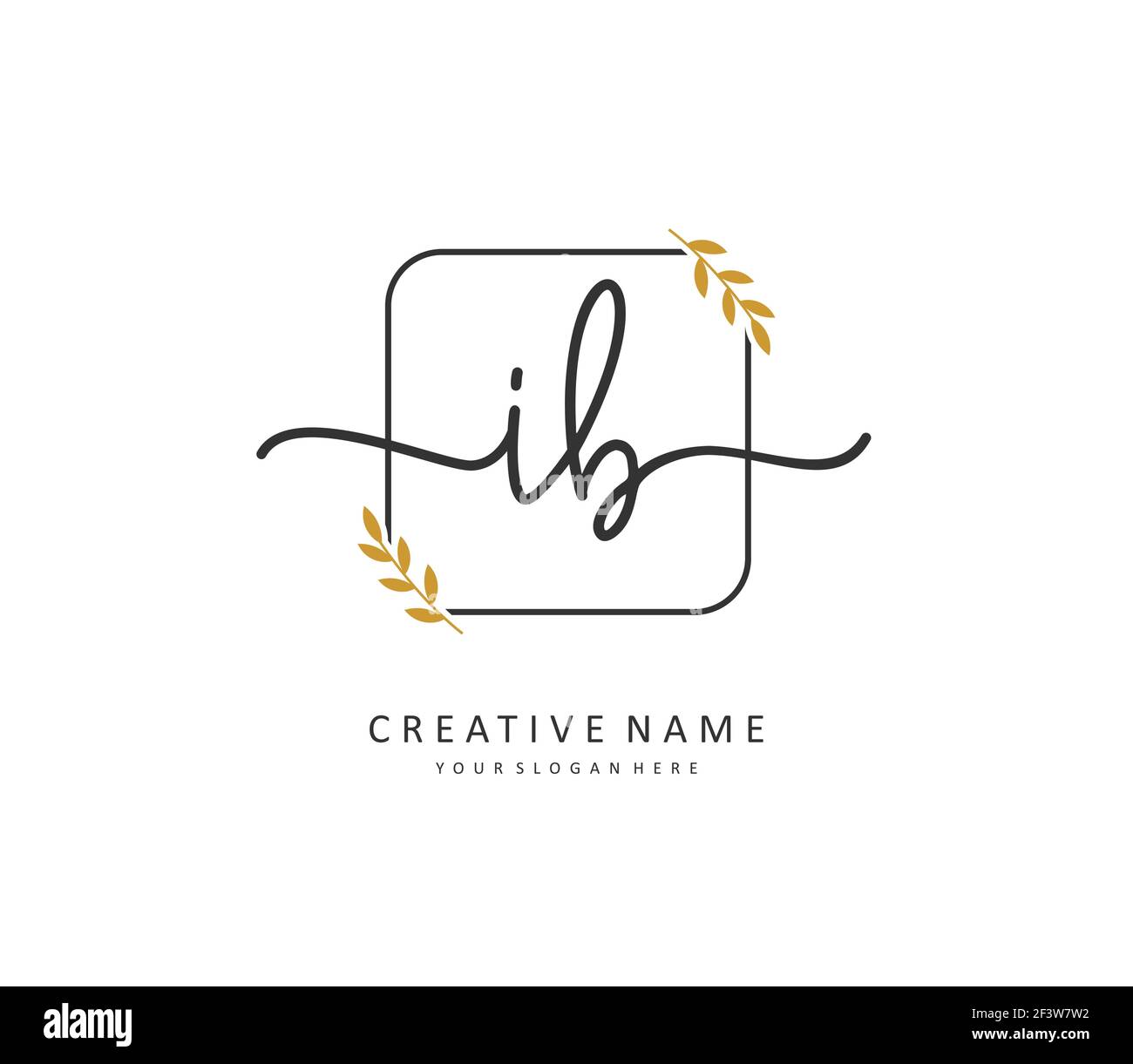 IB Initial letter handwriting and signature logo. A concept handwriting initial logo with ...