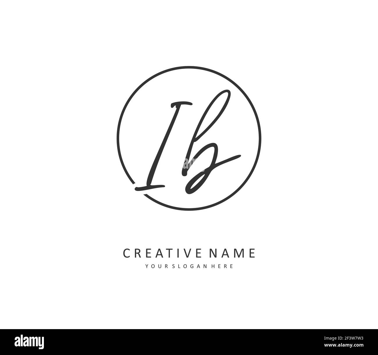 IB Initial letter handwriting and signature logo. A concept handwriting initial logo with ...