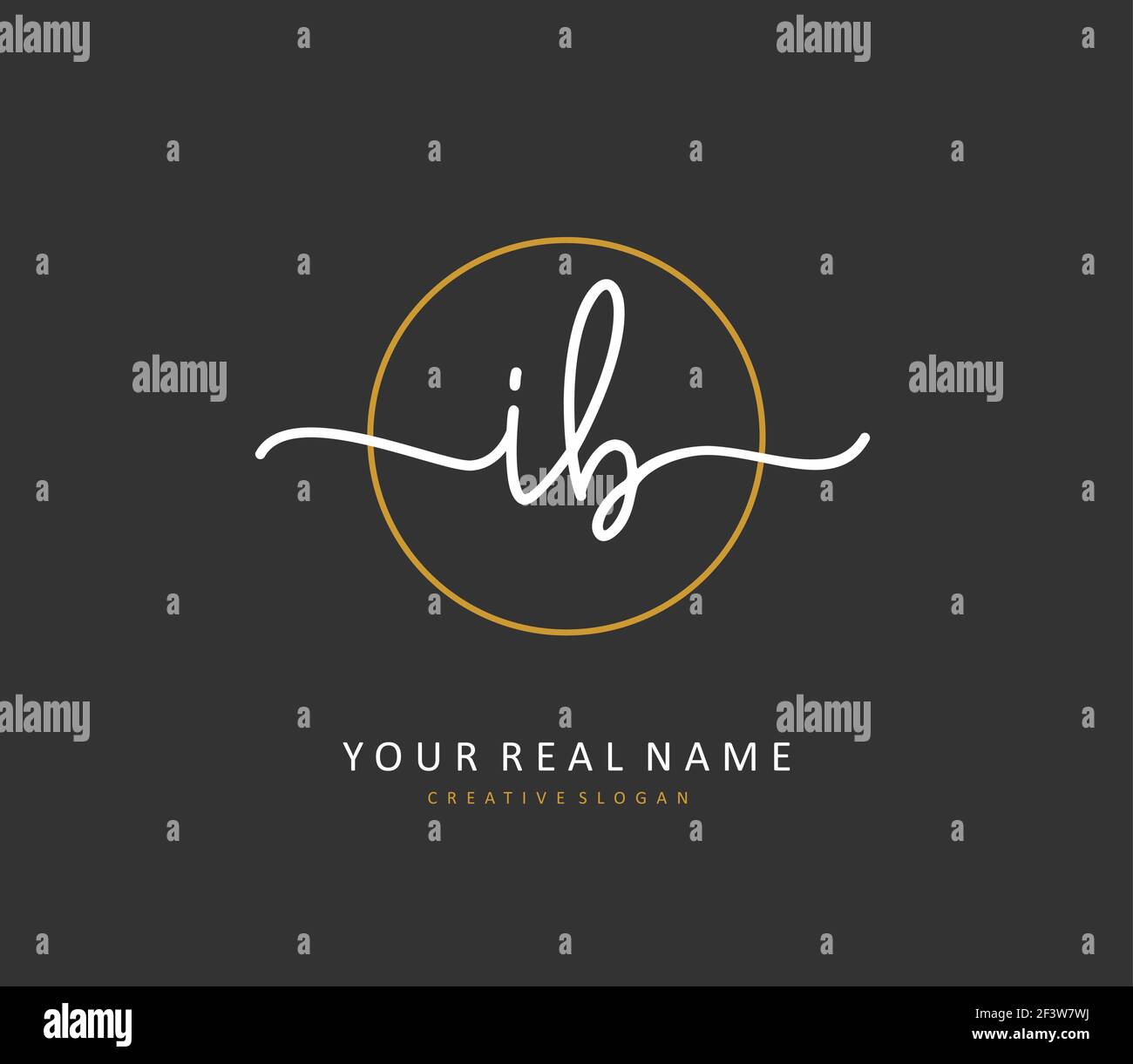 IB Initial letter handwriting and signature logo. A concept handwriting ...