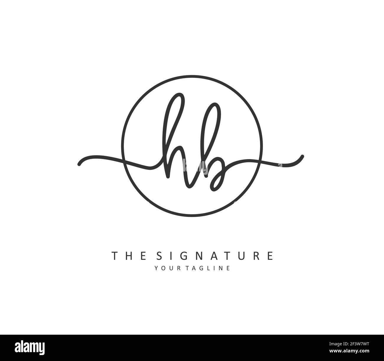 H B HB Initial letter handwriting and signature logo. A concept ...