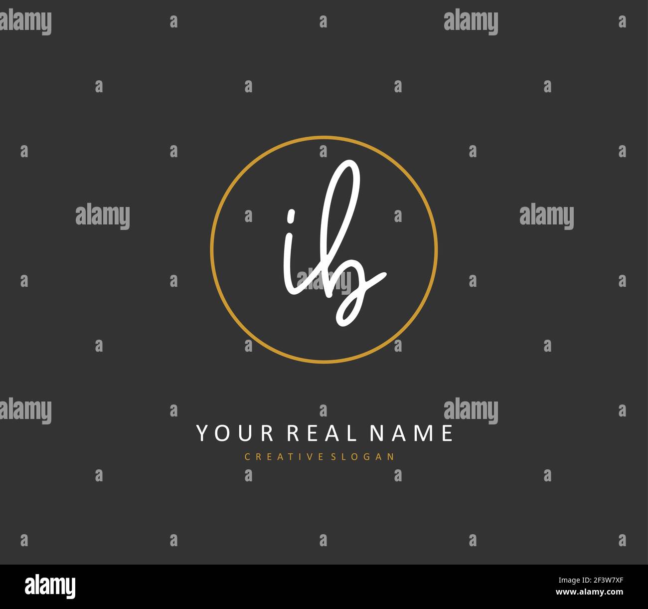IB Initial letter handwriting and signature logo. A concept handwriting initial logo with ...