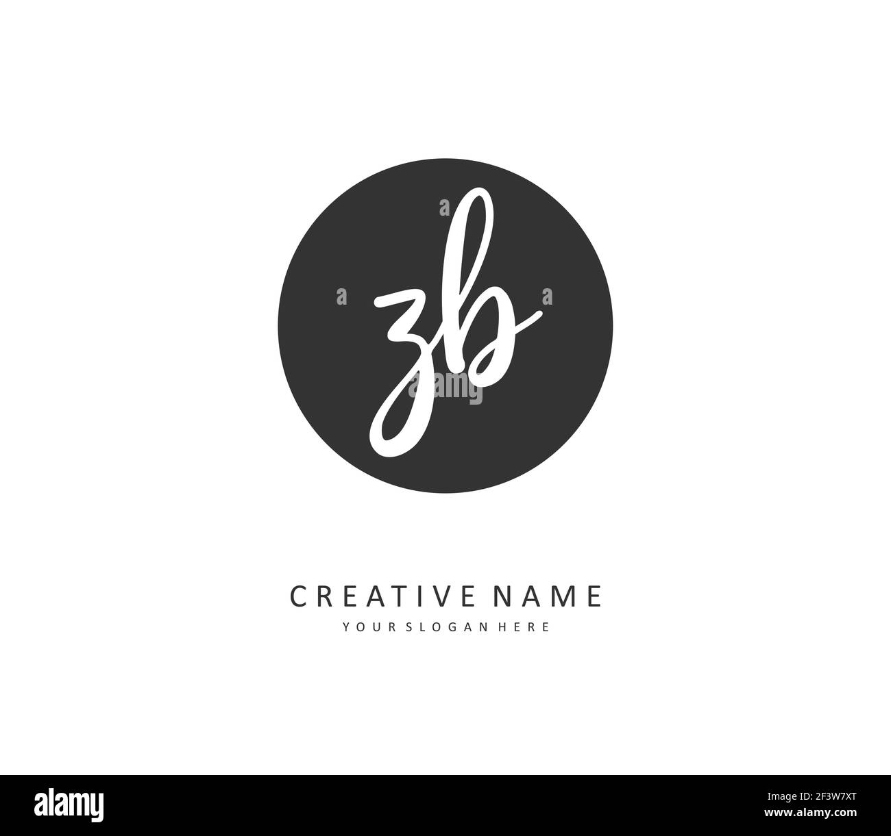 Z B ZB Initial letter handwriting and signature logo. A concept ...