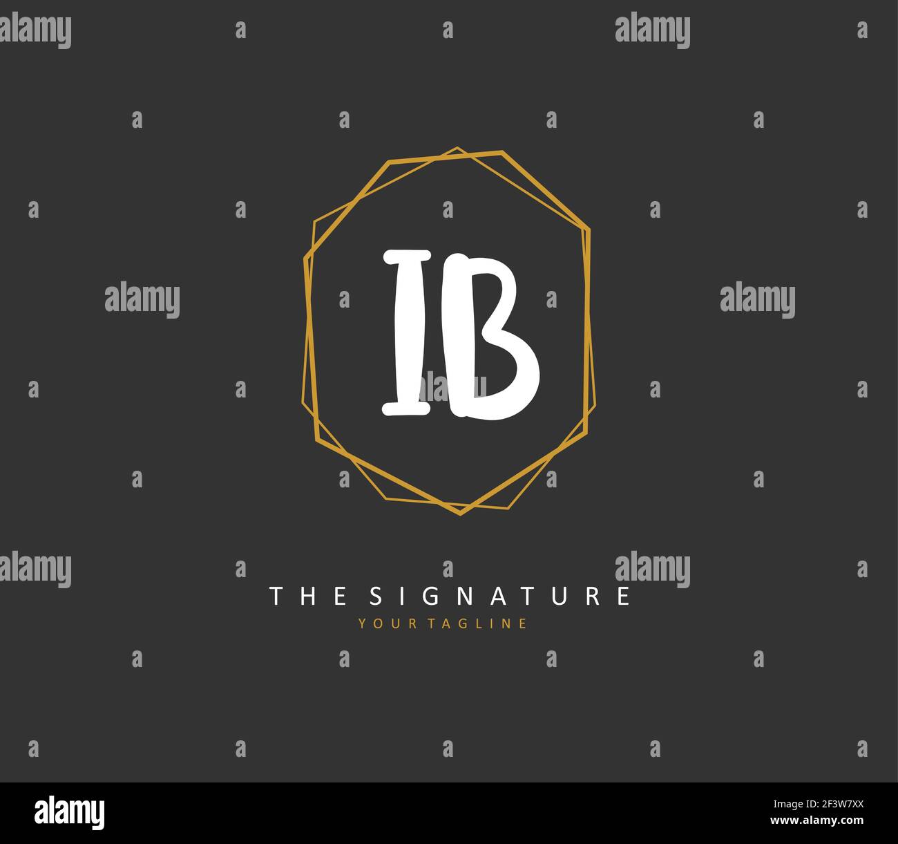 IB Initial letter handwriting and signature logo. A concept handwriting ...
