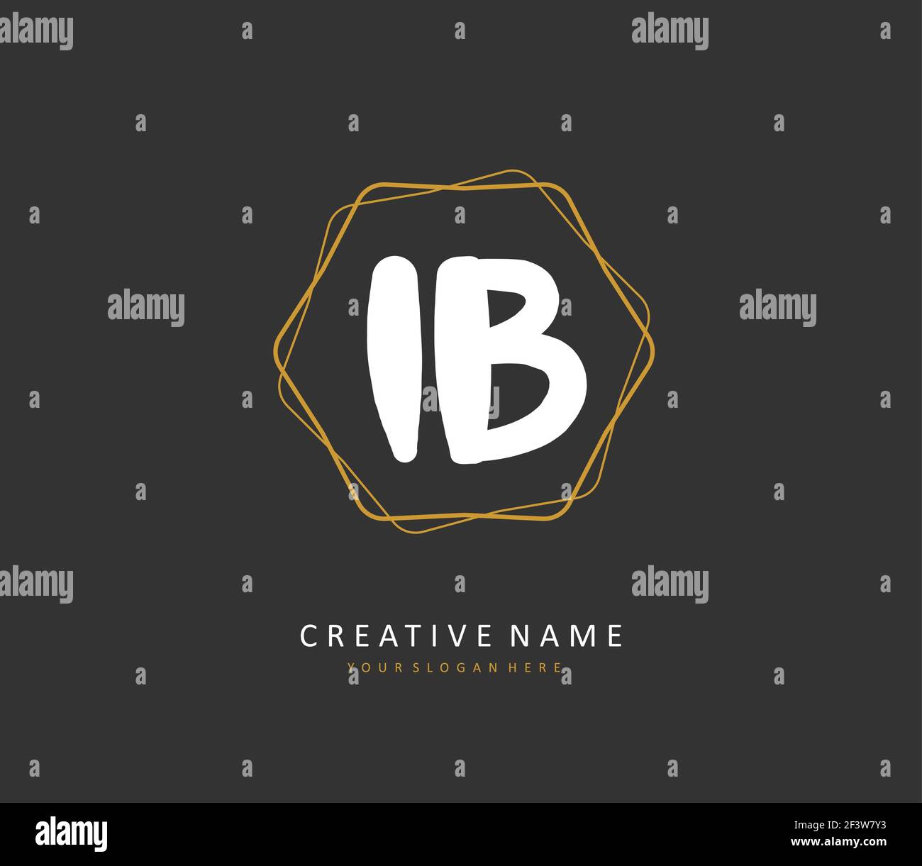 IB Initial letter handwriting and signature logo. A concept handwriting initial logo with ...