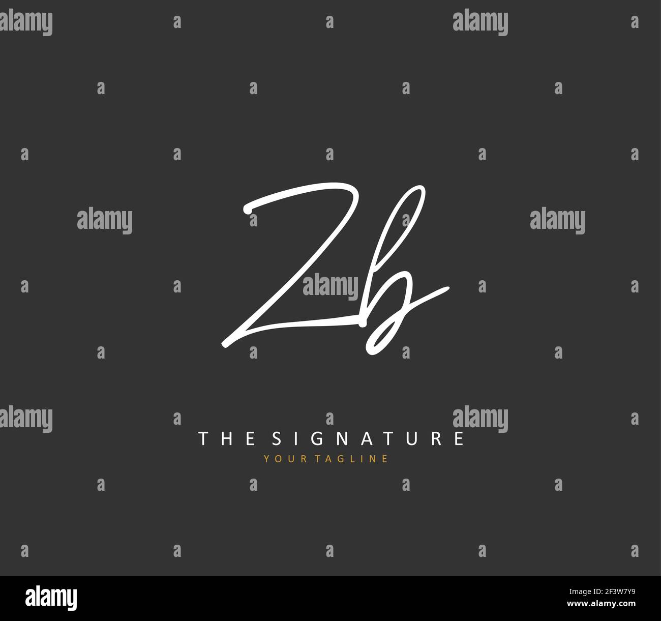 Z B ZB Initial letter handwriting and signature logo. A concept ...