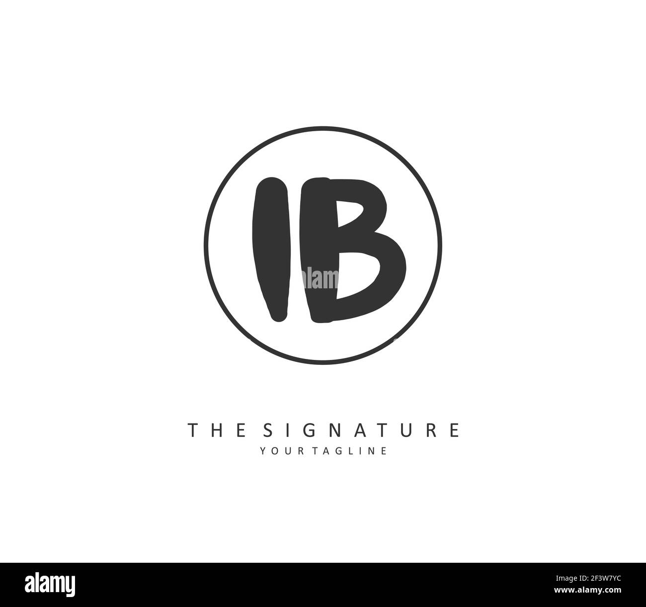IB Initial letter handwriting and signature logo. A concept handwriting initial logo with ...