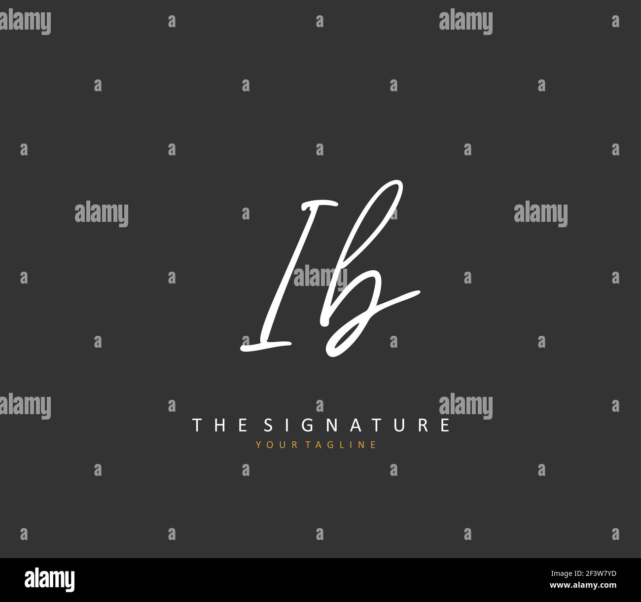 IB Initial letter handwriting and signature logo. A concept handwriting ...