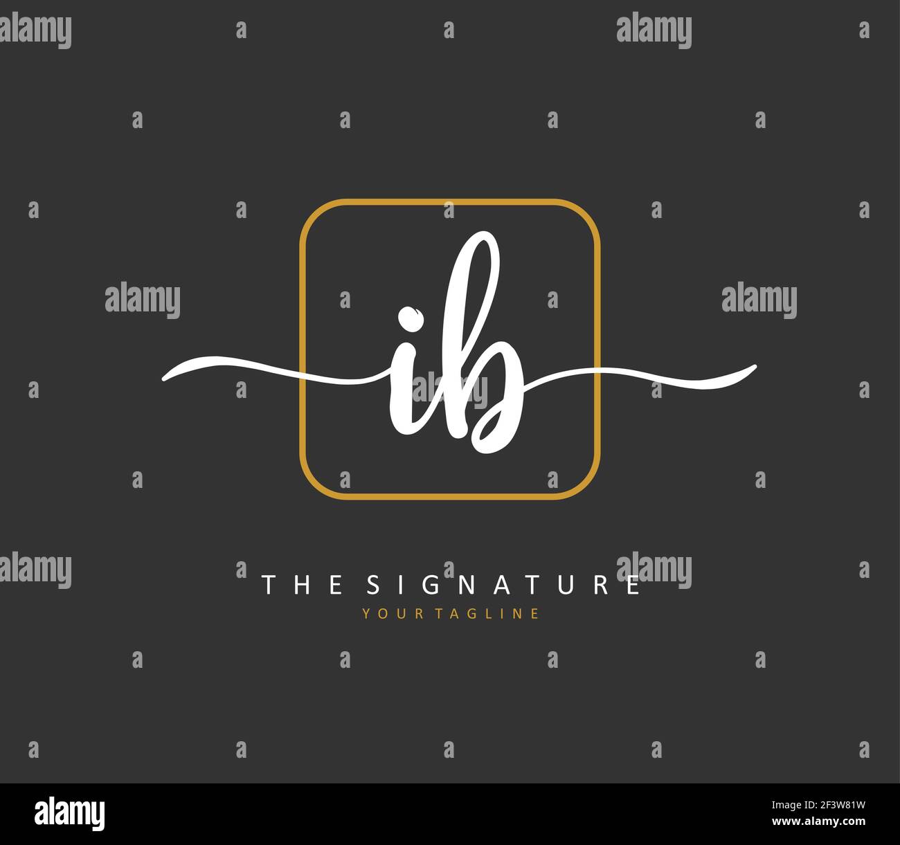 IB Initial letter handwriting and signature logo. A concept handwriting initial logo with ...