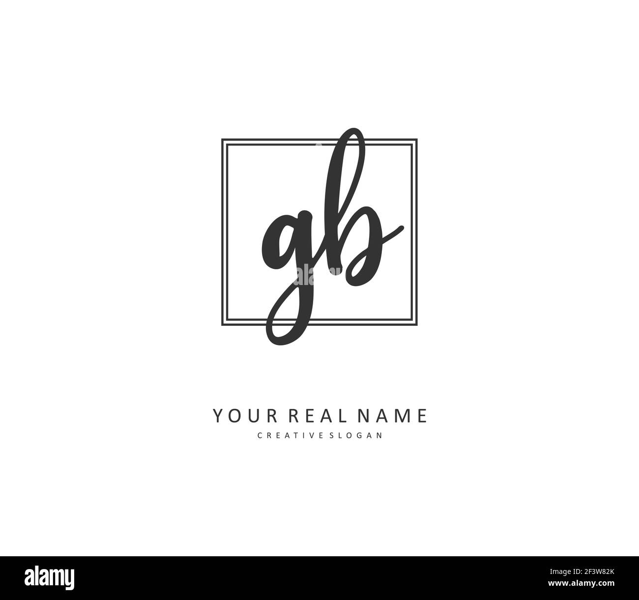 G B GB Initial letter handwriting and signature logo. A concept ...