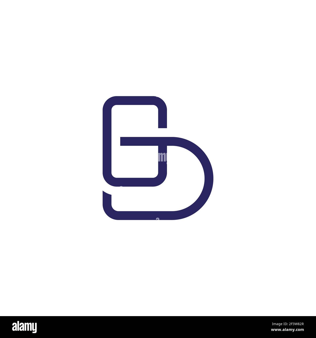 letter gd simple linked line flat geometric symbol vector Stock Vector ...