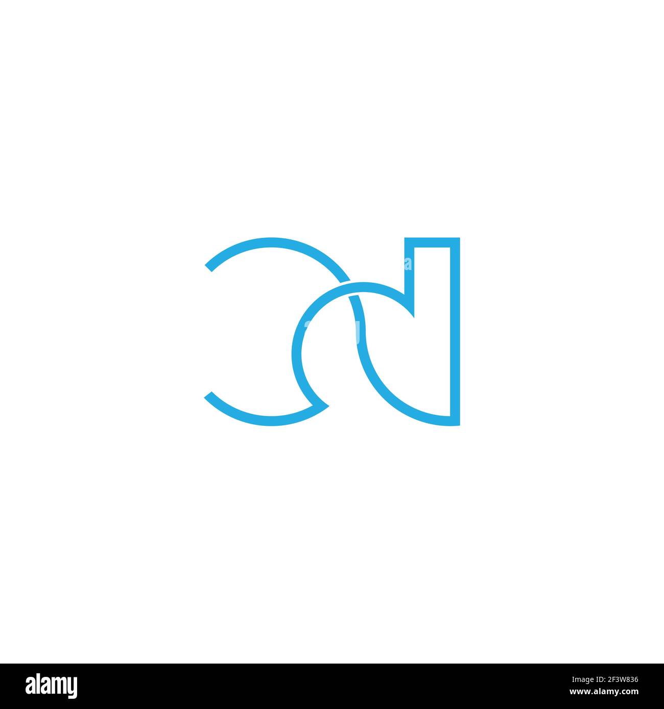 letter d curves waves simple line logo vector Stock Vector Image & Art ...