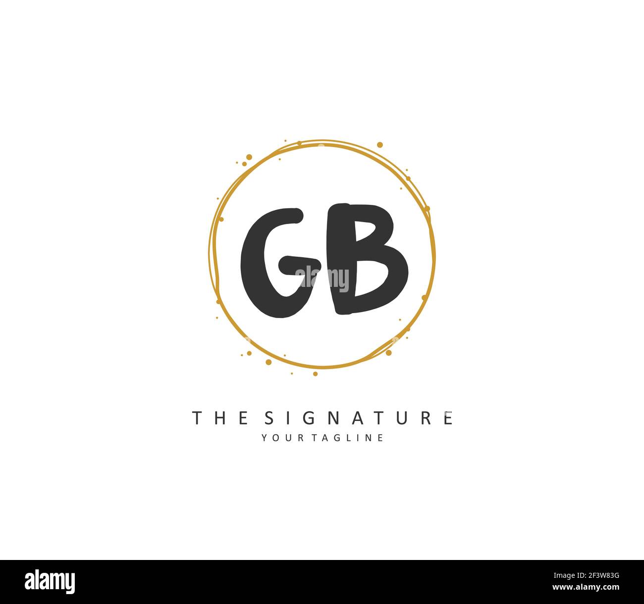 G B GB Initial letter handwriting and signature logo. A concept ...