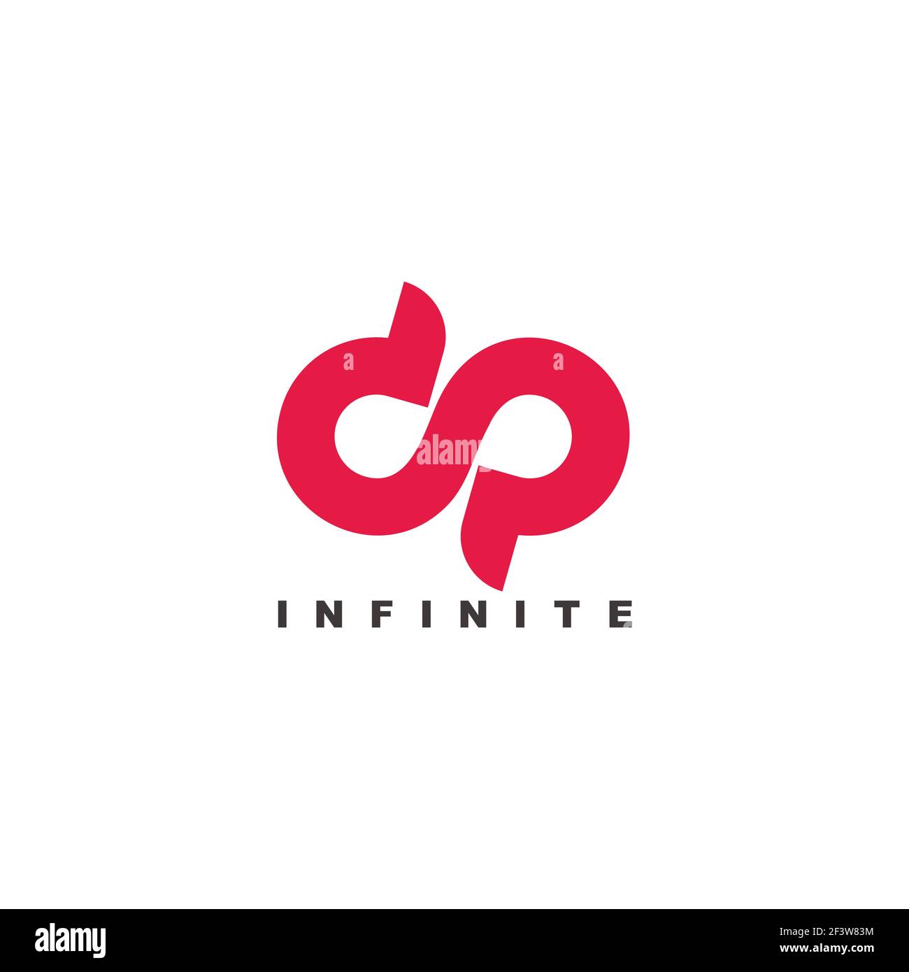 simple letter dp infinity symbol curves loop design logo vector Stock ...