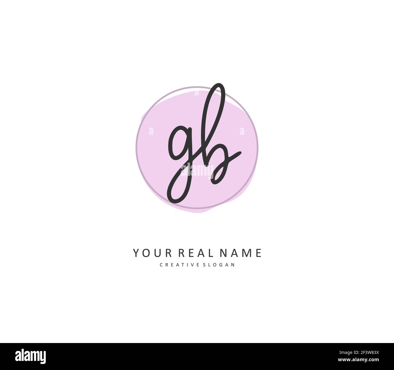 G B GB Initial letter handwriting and signature logo. A concept ...