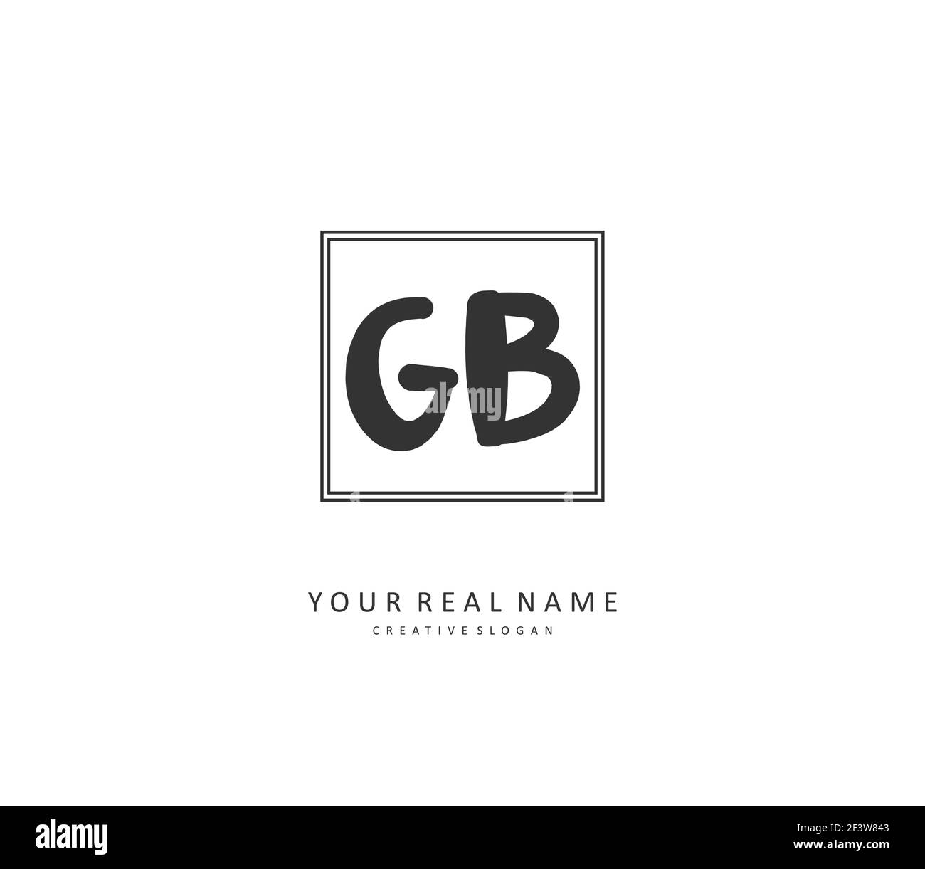 G B GB Initial letter handwriting and signature logo. A concept ...