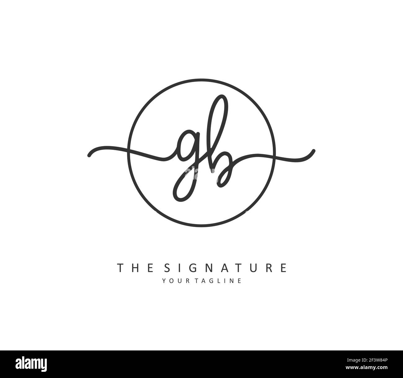 G B GB Initial letter handwriting and signature logo. A concept ...