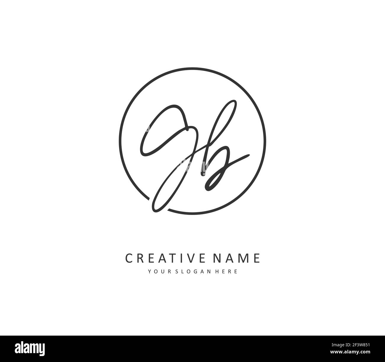 G B GB Initial letter handwriting and signature logo. A concept ...