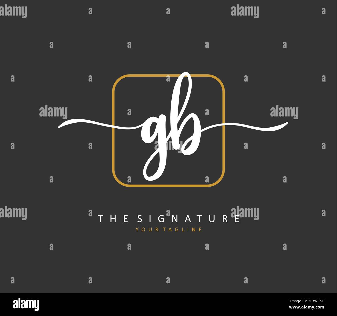 G B GB Initial letter handwriting and signature logo. A concept ...
