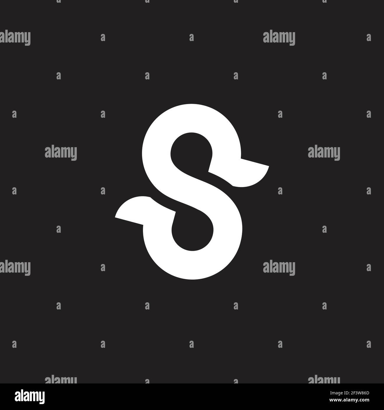 letter s simple curves overlapping line logo vector Stock Vector Image ...