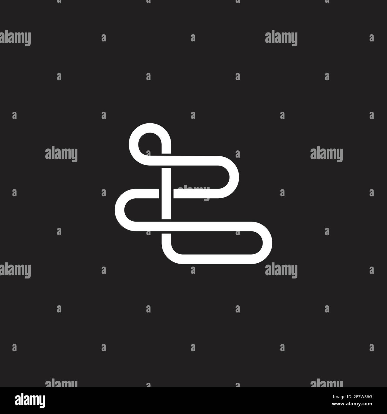 letters t2 infinity 3d lines geometric logo vector Stock Vector Image ...