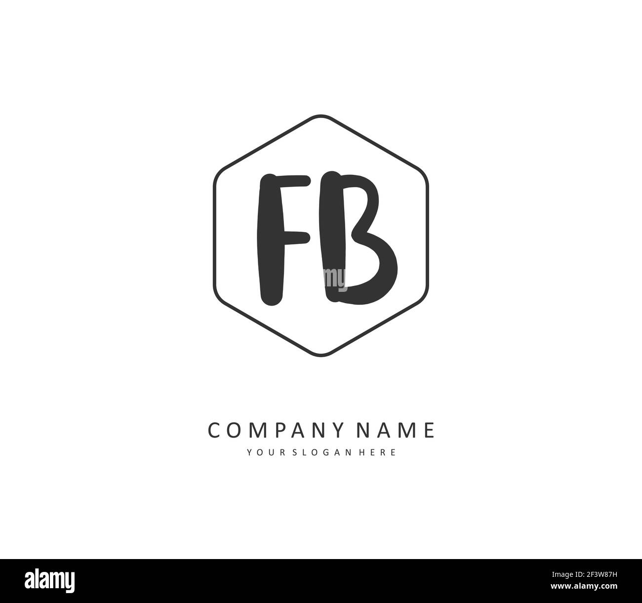 F B FB Initial letter handwriting and signature logo. A concept ...