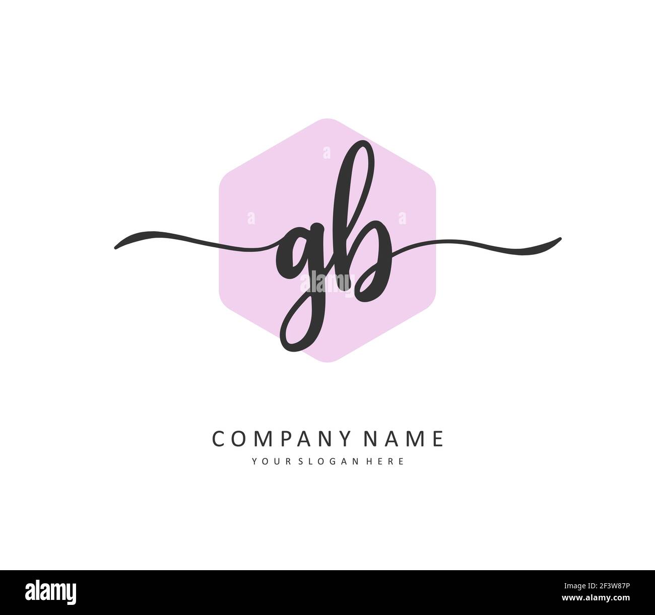 G B GB Initial letter handwriting and signature logo. A concept ...