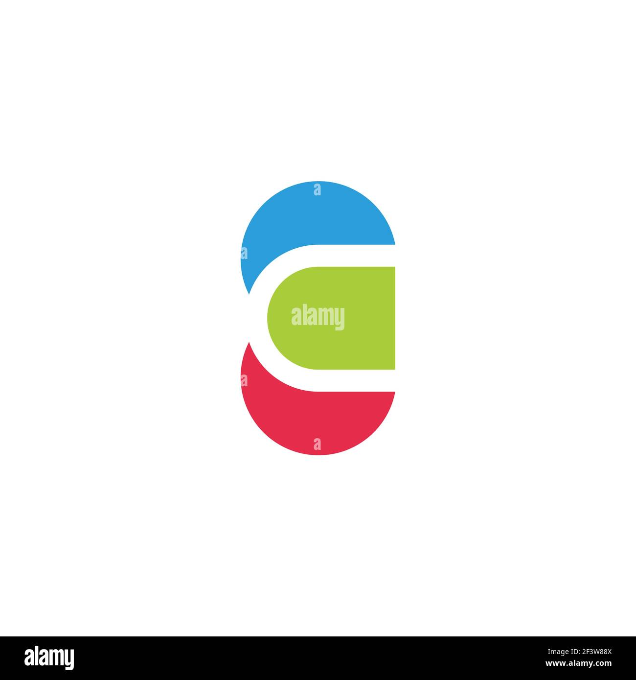 letter c curves simple negative space colorful logo vector Stock Vector ...