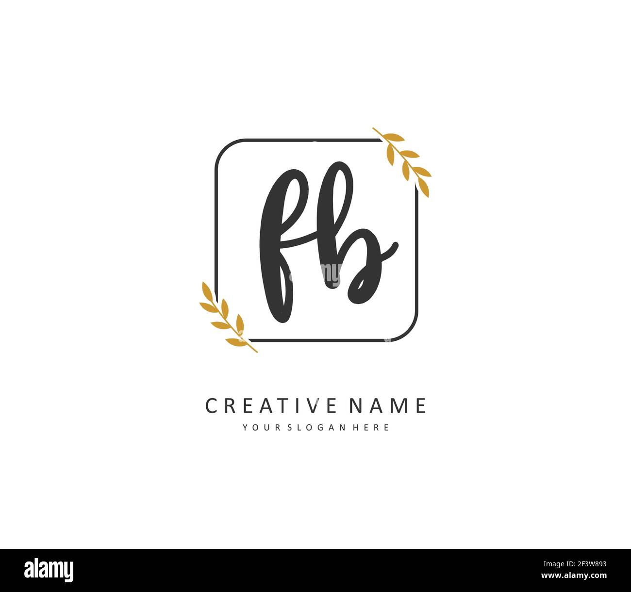 F B FB Initial letter handwriting and signature logo. A concept ...