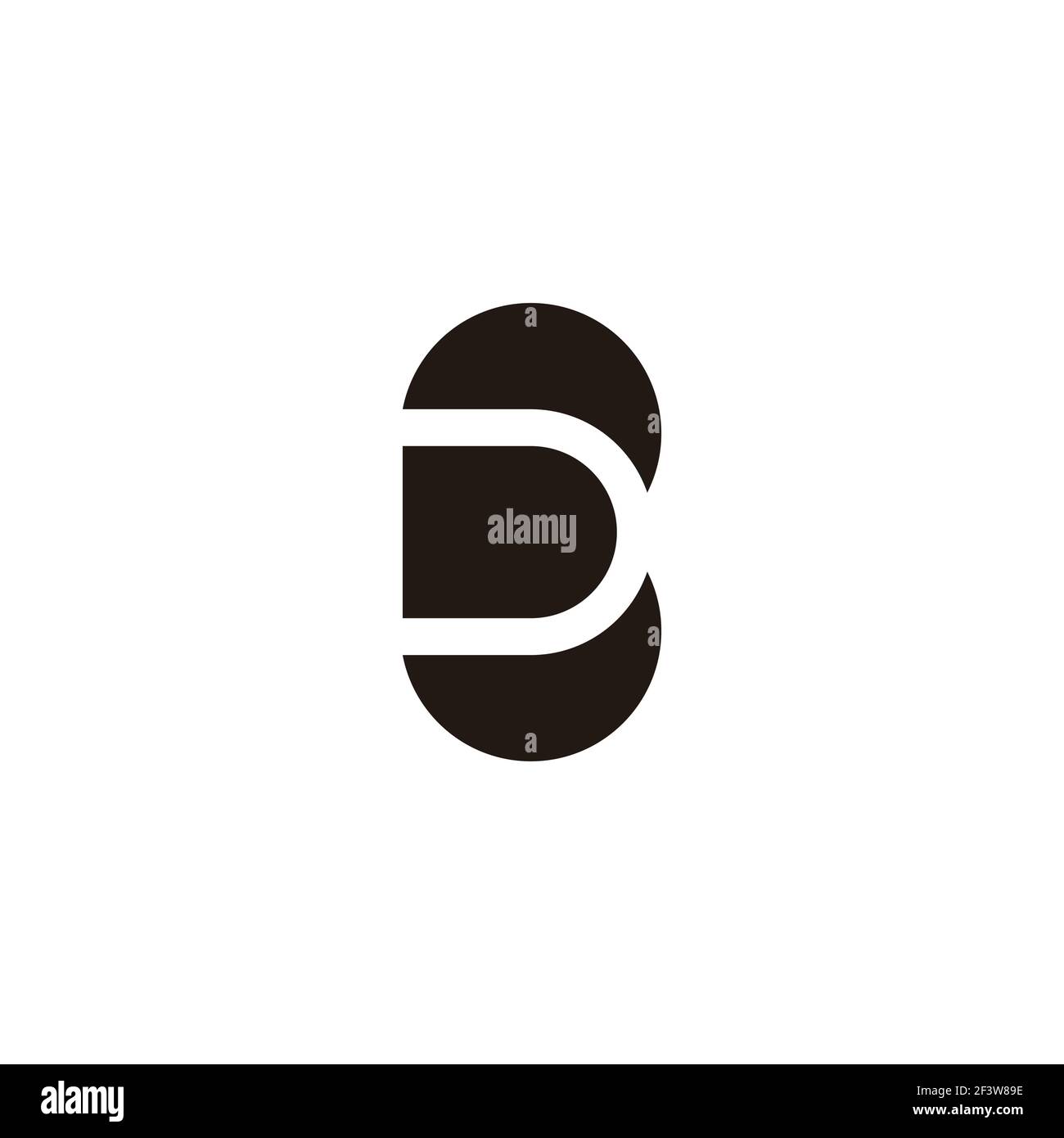 abstract letter d c negative space geometric logo vector Stock Vector ...