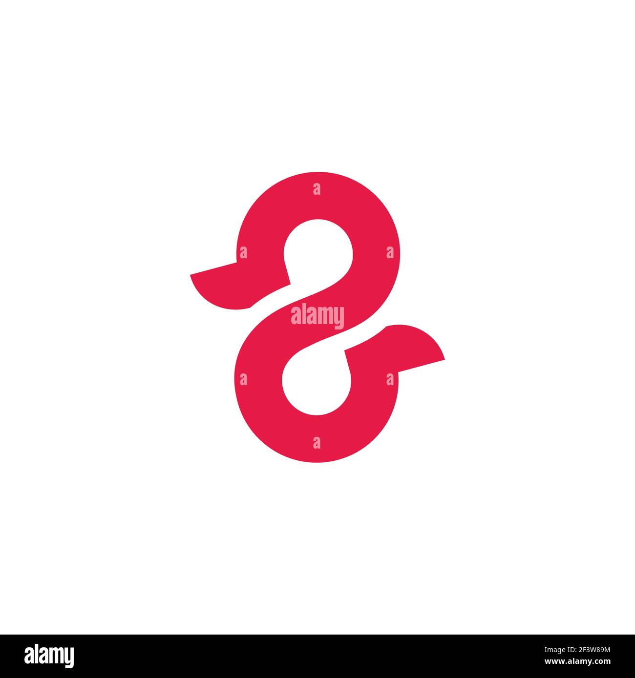 abstract number 8 2 simple curves overlapping line logo vector Stock ...