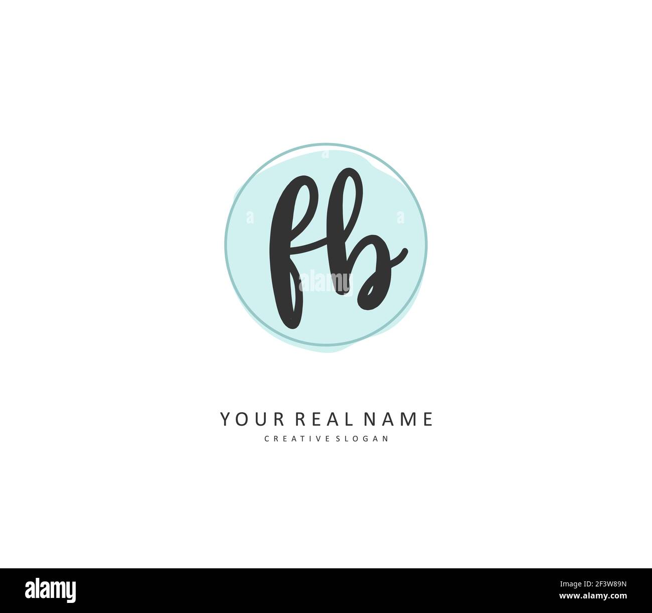 F B FB Initial letter handwriting and signature logo. A concept ...