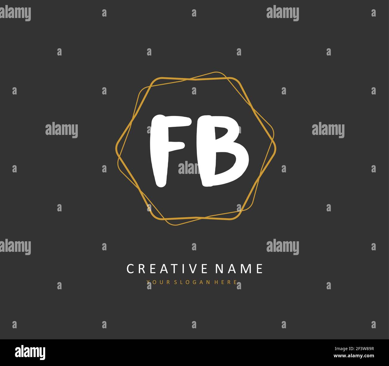 F B FB Initial letter handwriting and signature logo. A concept ...