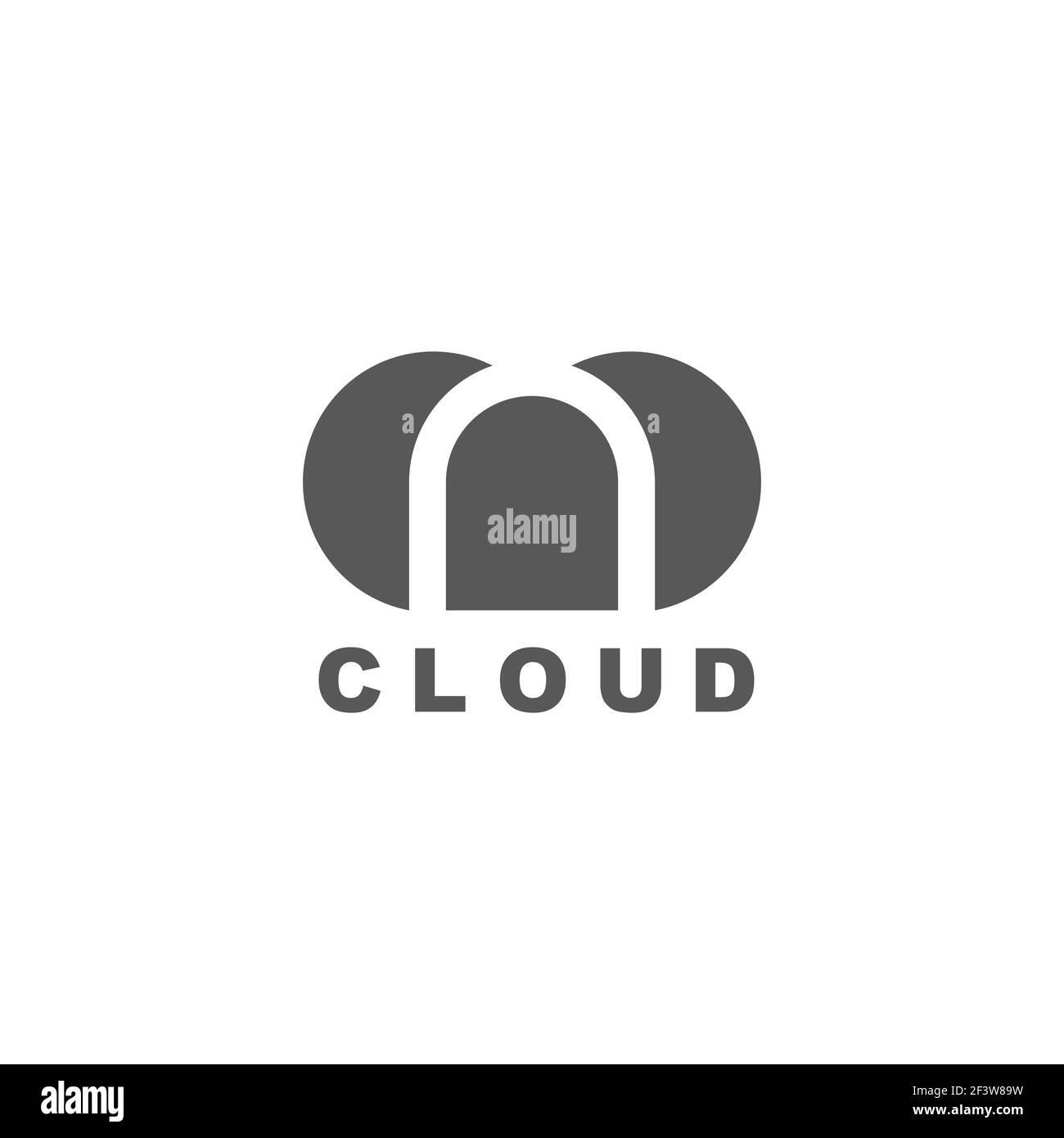 letter n cloud geometric negative space symbol logo vector Stock Vector ...